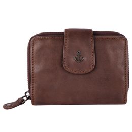 Geldb&ouml;rse Harbour 2nd "Harbour Second Wallet Is", Damen, braun, Leder, Kleinlederwaren, Unisex Geldbeutel, Portemonnaie mit Anker-Schmuckelement