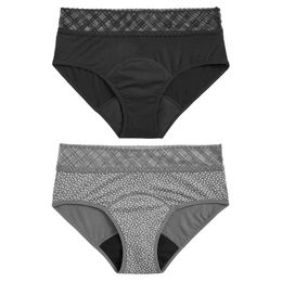 next Panty Damen Gr&ouml;&szlig;e XS grau / schwarz / wei&szlig;