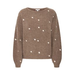 B.Young Pullover 'OTIKI' Damen Gr&ouml;&szlig;e L braun / wei&szlig;