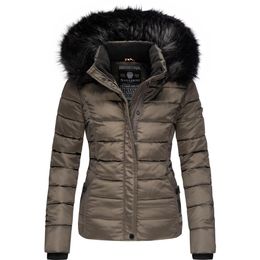 Navahoo Winterjacke 'Miamor' Damen Gr&ouml;&szlig;e XL greige / schwarz