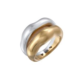 Elli Premium Ring 'Chunky Organic' Damen Gr&ouml;&szlig;e 56 gold / silber