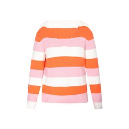 Sanika Pullover Damen Gr&ouml;&szlig;e M mandarine / rosa / wei&szlig;