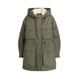 Bershka Parka Damen Gr&ouml;&szlig;e L khaki / wollwei&szlig;