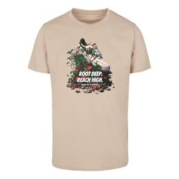 Mister Tee T-Shirt 'Root Deep' Herren Gr&ouml;&szlig;e XS sand / gr&uuml;n / rot / wei&szlig;