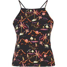 Just Rhyse Top 'Waikiki' Damen Gr&ouml;&szlig;e XL gelb / orchidee / orange / schwarz
