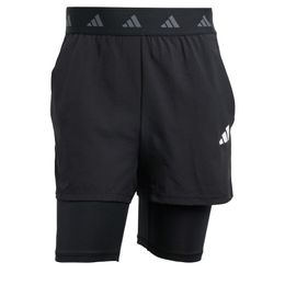 adidas Performance Sportshorts 'Gym+' Herren Gr&ouml;&szlig;e M grau / schwarz / wei&szlig;