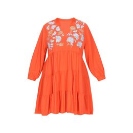 Ebeeza Kleid Damen Gr&ouml;&szlig;e 46 hellblau / hellgr&uuml;n / dunkelorange / wei&szlig; Winterkleid