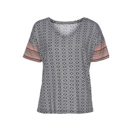 Vivance Schlafshirt 'Dreams' Damen Gr&ouml;&szlig;e S/M orange / schwarz / wei&szlig;