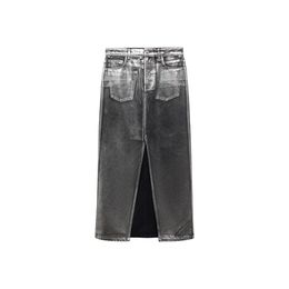 Mango Rock 'Shimmer' Damen Gr&ouml;&szlig;e 42 silbergrau / black denim