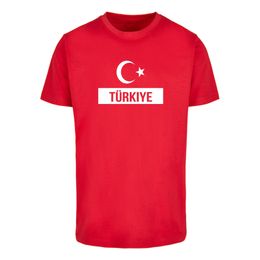 Merchcode T-Shirt 'Football - Turkey' Herren Gr&ouml;&szlig;e XS rot / wei&szlig;
