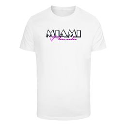 Mister Tee T-Shirt 'Miami Florida' Herren Gr&ouml;&szlig;e XS lila / schwarz / offwhite