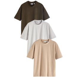 next T-Shirt Herren Gr&ouml;&szlig;e XXXL beige / hellgrau / khaki