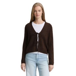 Damen Cardigansoft chocolate braun melange, Gr. S, Tom Tailor Denim, meliert, Strick, Obermaterial: 62% Polyacryl, 25% Polyester, 10% Baumwolle, 3%