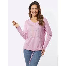 Classic Basics Damen Rundhalsshirt "Rundhals-Shirt", rosa, Gr. 48, bedruckt, gemustert, mehrfarbig, metallic, 100% Baumwolle, Shirts