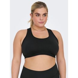 Only Play Damen Sport-BH "ONPDAISY-2 SEAM BRA CUR NOOS", schwarz, Gr. 44, unifarben, Jersey, Obermaterial: 92% Polyamid, 8% Elasthan, BHs, Slim Fit,