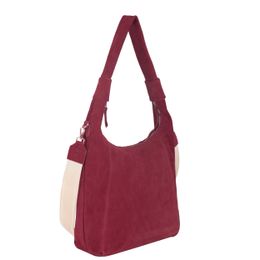 Harbour 2nd Damen Hobo "Laurine"rot, Veloursleder, Taschen, Damen Handtasche, Umh&auml;ngetasche, Schultertasche mit Ziern&auml;hten