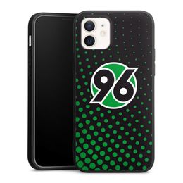 DeinDesign iPhone 12 Handy Premium Silikon H&uuml;lle Handyh&uuml;lle schwarz Case Hannover 96 Logo Muster Silikon Premium Case