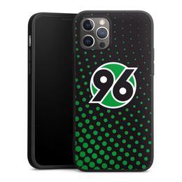 DeinDesign iPhone 12 Pro Handy Premium Silikon H&uuml;lle Handyh&uuml;lle schwarz Case Hannover 96 Logo Muster Silikon Premium Case