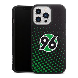 DeinDesign iPhone 13 Pro Handy Premium Silikon H&uuml;lle Handyh&uuml;lle schwarz Case Logo Hannover 96 Muster Silikon Premium Case
