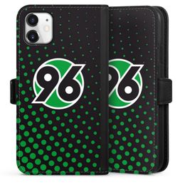 DeinDesign iPhone 11 Handy Klapph&uuml;lle Handyh&uuml;lle aus Kunst Leder schwarz Flip Case Logo Hannover 96 Muster Sideflip mit Lasche