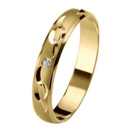 Firetti Damen Trauring "Schmuck Geschenk Gold 375 Hochzeit Ehering Trauring "LIEBE"", 20, 0,01 SI = kleine Einschl&uuml;sse mit Brillant, Gelbgold 585,