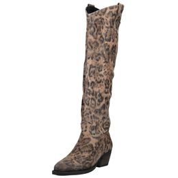 Lazamani Damen Bikerboots "Lazamani Stiefel Leder", Gr. 40leopard, Leder, Schuhe