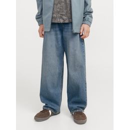 Jack & Jones Jungen Relax-fit-Jeans "JJIRON JJORIGINAL SQ 203 NOOS JNR", blau, Gr. 164, JACK & JONES JUNIOR, Abriebeffekte, Denim/Jeans, Obermaterial: 100%