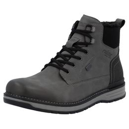 Rieker Herren Winterboots, Gr. 46dunkelgrau, schwarz, Lederimitat, Schuhe, Winterstiefelette, Schn&uuml;rboots mit wasserabweisender RiekerTEX-Membran
