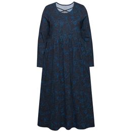 Ulla Popken Kleid Damen Gr&ouml;&szlig;e 46/48 navy / hellblau Winterkleid