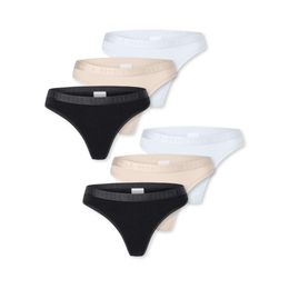 ELLE Tanga Damen Gr&ouml;&szlig;e XL creme / schwarz / wei&szlig;