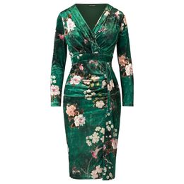 Kraimod Kleid Damen Gr&ouml;&szlig;e 44 braun / smaragd / puder / altrosa Winterkleid