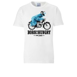 logoshirt Shirt 'Sesamstrasse - Kr&uuml;melmonster Motorrad' female White size XL
