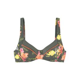 Lascana Bikinitop 'Tahiti' Damen Gr&ouml;&szlig;e 80 zitrone / oliv / grasgr&uuml;n / orange