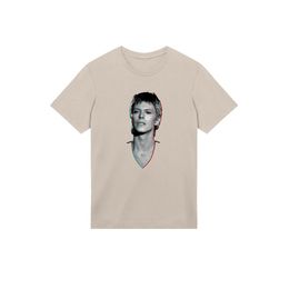 F4NT4STIC Shirt 'TV Times Pop Star David Bowie Portrait 1977' male Beige size L