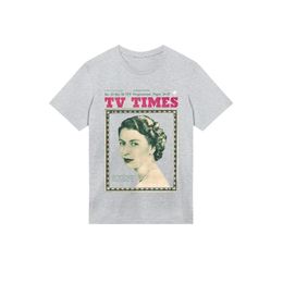 F4NT4STIC Shirt 'TV Times Queen Elizabeth II 1957 Cover' male Grey size XXXL