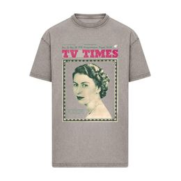F4NT4STIC Shirt 'TV Times Queen Elizabeth II 1957 Cover' male Grey size 4XL
