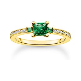 Thomas Sabo Ring Damen Gr&ouml;&szlig;e 60 gold / gr&uuml;n