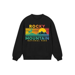 F4NT4STIC Sweatshirt 'US National Parks Rocky Mountain Sunset' male Black size XXL