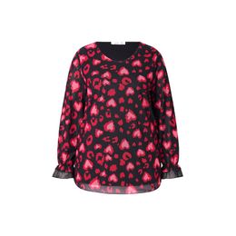 MIAMODA Bluse Damen Gr&ouml;&szlig;e 4XL pink / schwarz