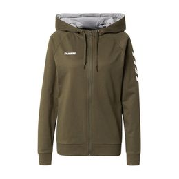 Hummel Sportsweatjacke Damen Gr&ouml;&szlig;e XL dunkelgr&uuml;n / wei&szlig;