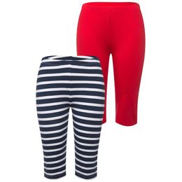 Ulla Popken Leggings Damen Gr&ouml;&szlig;e 5XL/6XL navy / neonrot / wei&szlig;