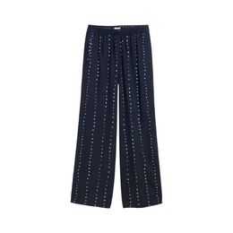 Tom Tailor Bundfaltenhose 'Palazzo' Damen Gr&ouml;&szlig;e 46 dunkelblau / wei&szlig;