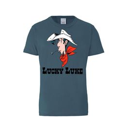 logoshirt Shirt 'Lucky Luke - Portrait' female Blue size XS