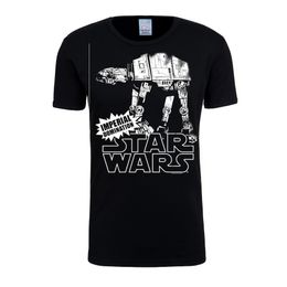 logoshirt T-Shirt mit coolem 'AT-AT'-Print Herren Gr&ouml;&szlig;e XL schwarz