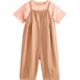 next Set: T-Shirt und Overall M&auml;dchen Gr&ouml;&szlig;e 68 braun / apricot