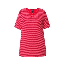 Ulla Popken T-Shirt Damen Gr&ouml;&szlig;e 5XL/6XL rot / wei&szlig;