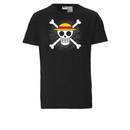 logoshirt T-Shirt 'One Piece - Skull' Herren Gr&ouml;&szlig;e L gelb / rot / schwarz / wei&szlig;
