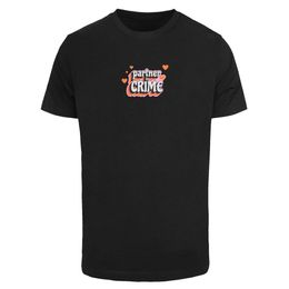 F4NT4STIC T-Shirt 'Partner In Crime Valentinstag Partner Design' Herren Gr&ouml;&szlig;e 4XL orange / schwarz / wei&szlig;