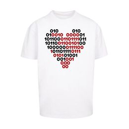 F4NT4STIC T-Shirt 'I love you 01001001 Binary Code Herz Valentinstag' Herren Gr&ouml;&szlig;e XL rot / schwarz / wei&szlig;