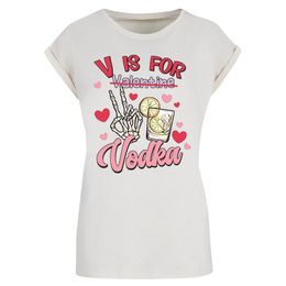 F4NT4STIC Shirt 'Anti Valentinstag V is for Vodka' female Beige size 5XL